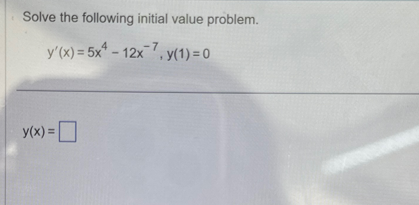 Solved Solve the following initial value | Chegg.com