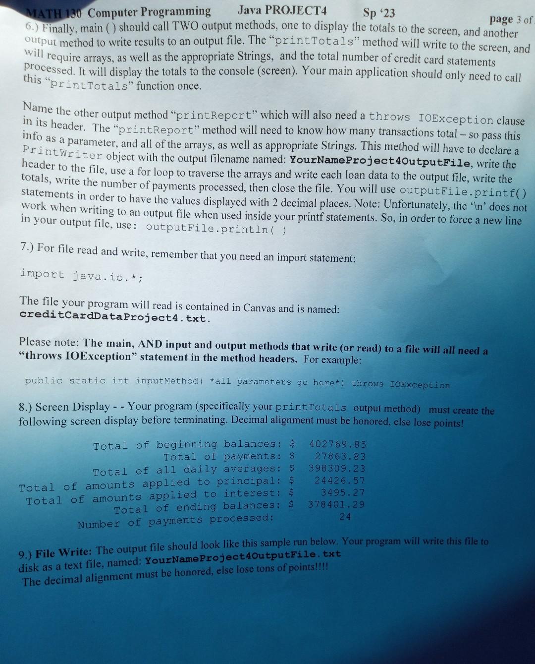 Solved You will modify your previous Java program called | Chegg.com