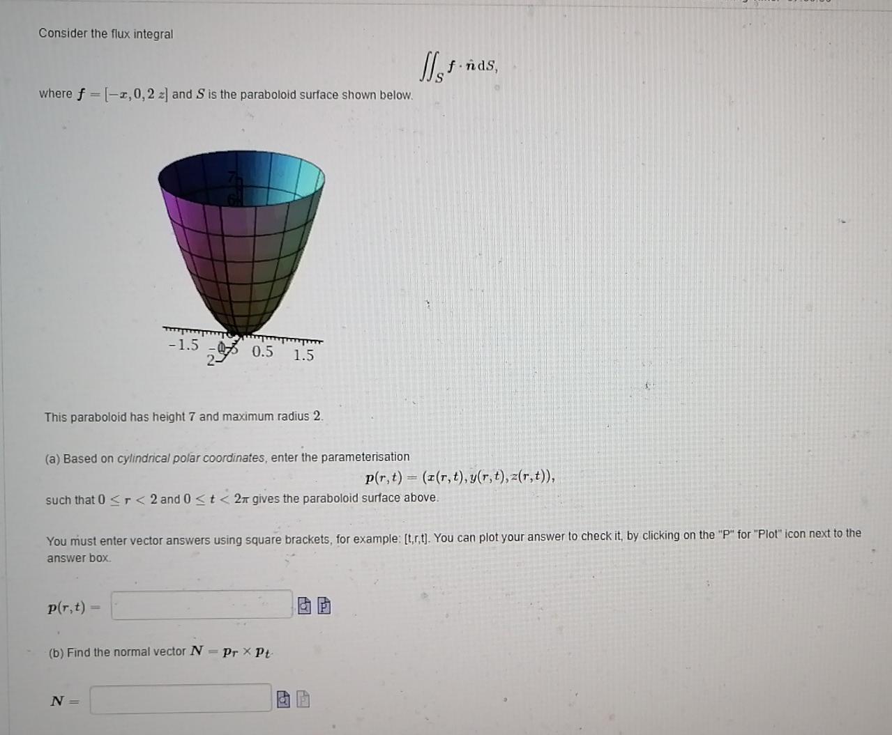 Solved Consider the flux integral list f.nds where f = | Chegg.com