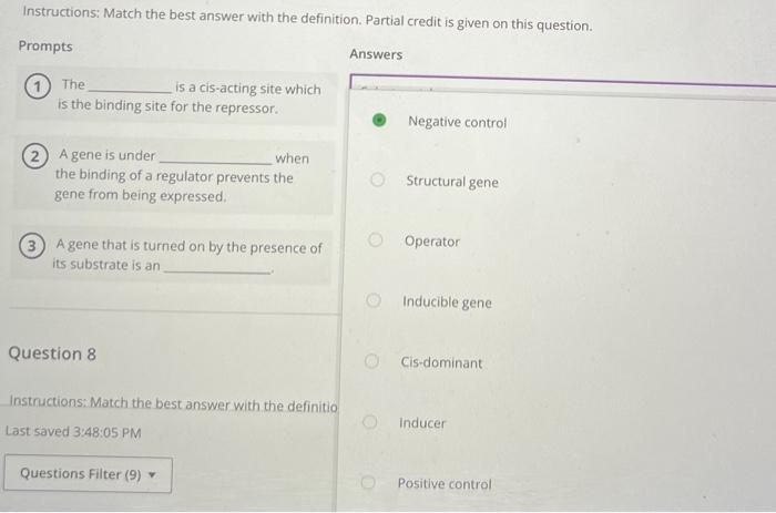 Solved Instructions: Match the best answer with the | Chegg.com