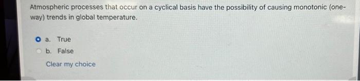 Solved Atmospheric processes that occur on a cyclical basis | Chegg.com