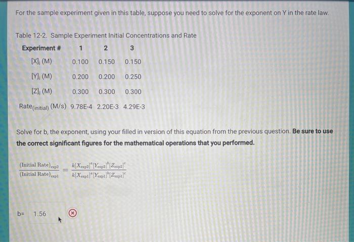Solved For the sample experiment given in this table, | Chegg.com