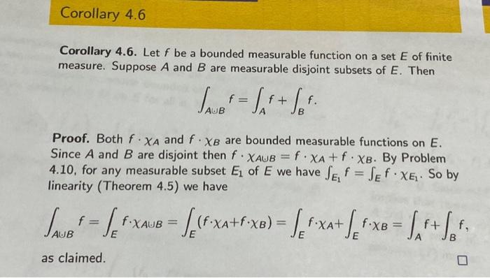 Solved Corollary 4 6 Let F Be A Bounded Measurable Function