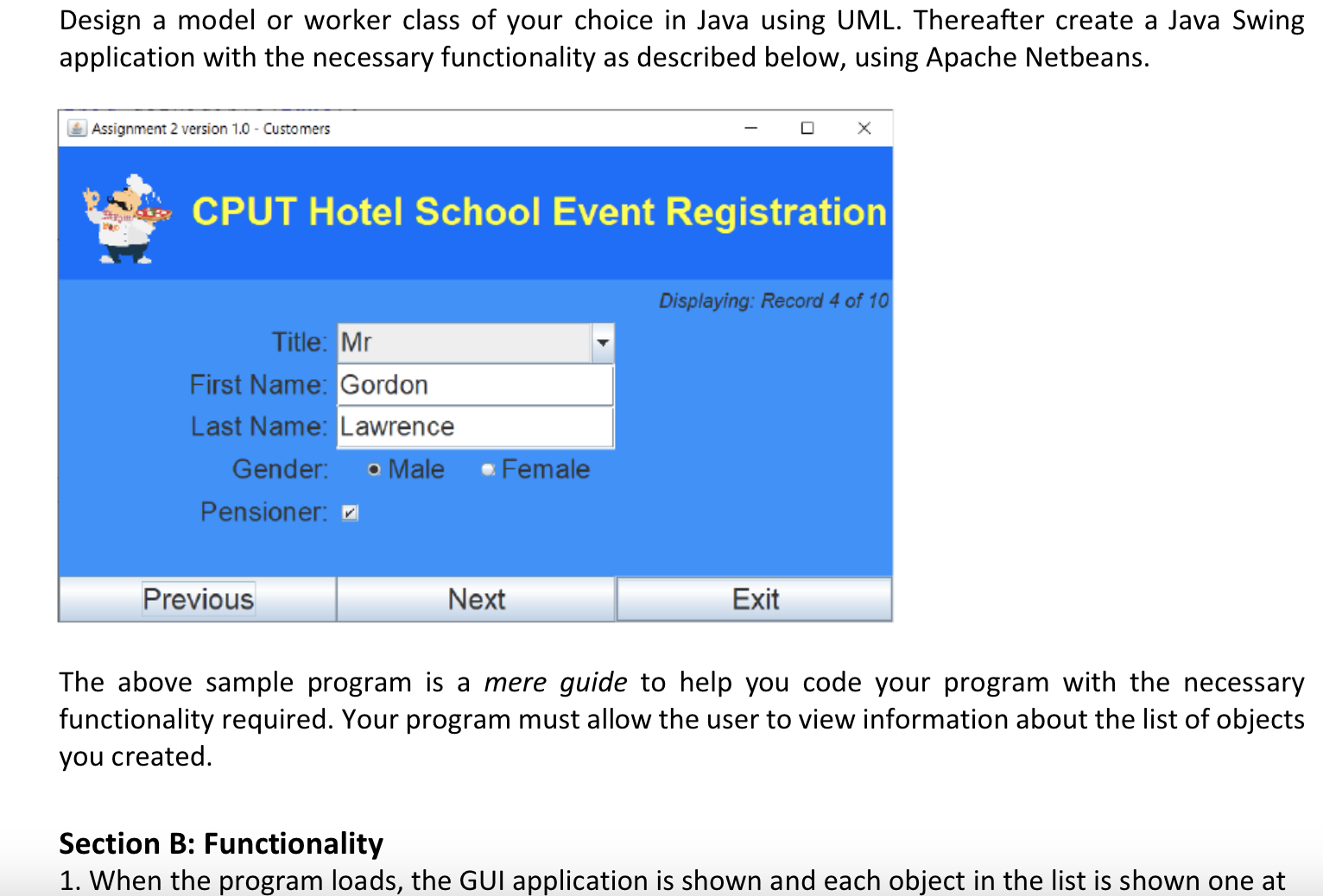 Solved Design a model or worker class of your choice in Java | Chegg.com