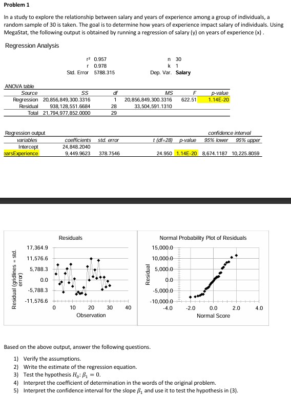 Solved Problem 1In a study to explore the relationship | Chegg.com
