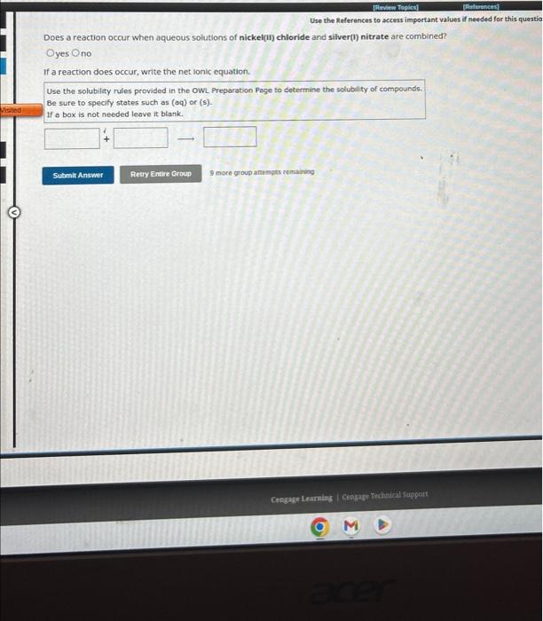 Solved Use the solubility rules provided in the OWL | Chegg.com