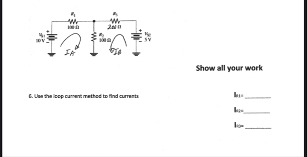 Solved Show all your workUse the loop current method to find | Chegg.com