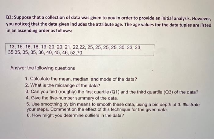 Solved Q1: Suppose you were given the following list of | Chegg.com
