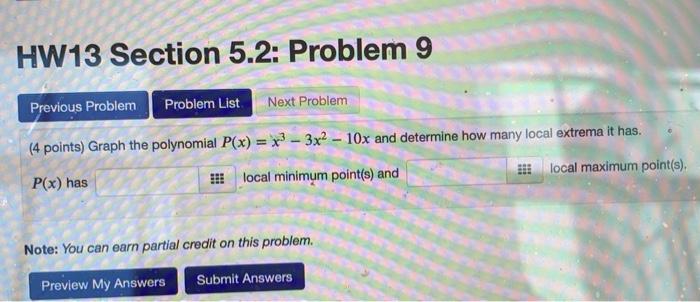Solved HW13 Section 5.2: Problem 9 Previous Problem Problem | Chegg.com Solved HW13 Section 5.2: Problem 9 Previous Problem Problem | Chegg.com