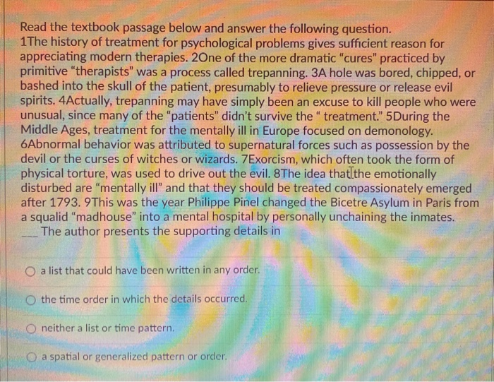 Solved Read the textbook passage below and answer the | Chegg.com