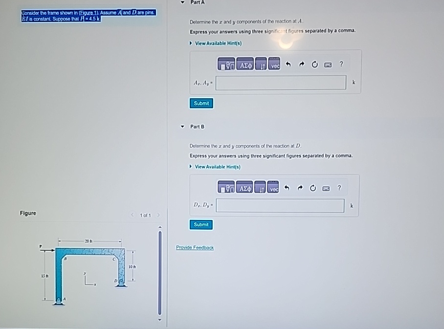 Solved Part AConsider the lrame shown in (Egre 1).Assume A | Chegg.com