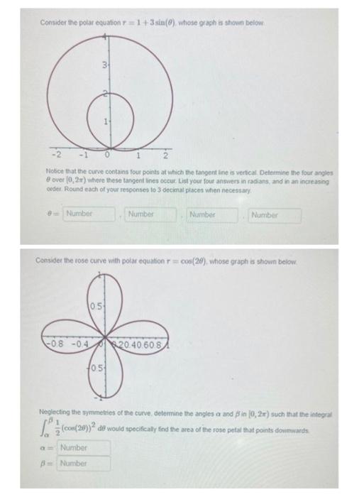 Solved Consider the polar equation r=1+3sin(θ). whose grajh | Chegg.com