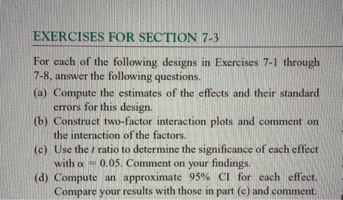 EXERCISES FOR SECTION 7-3 For each of the following | Chegg.com