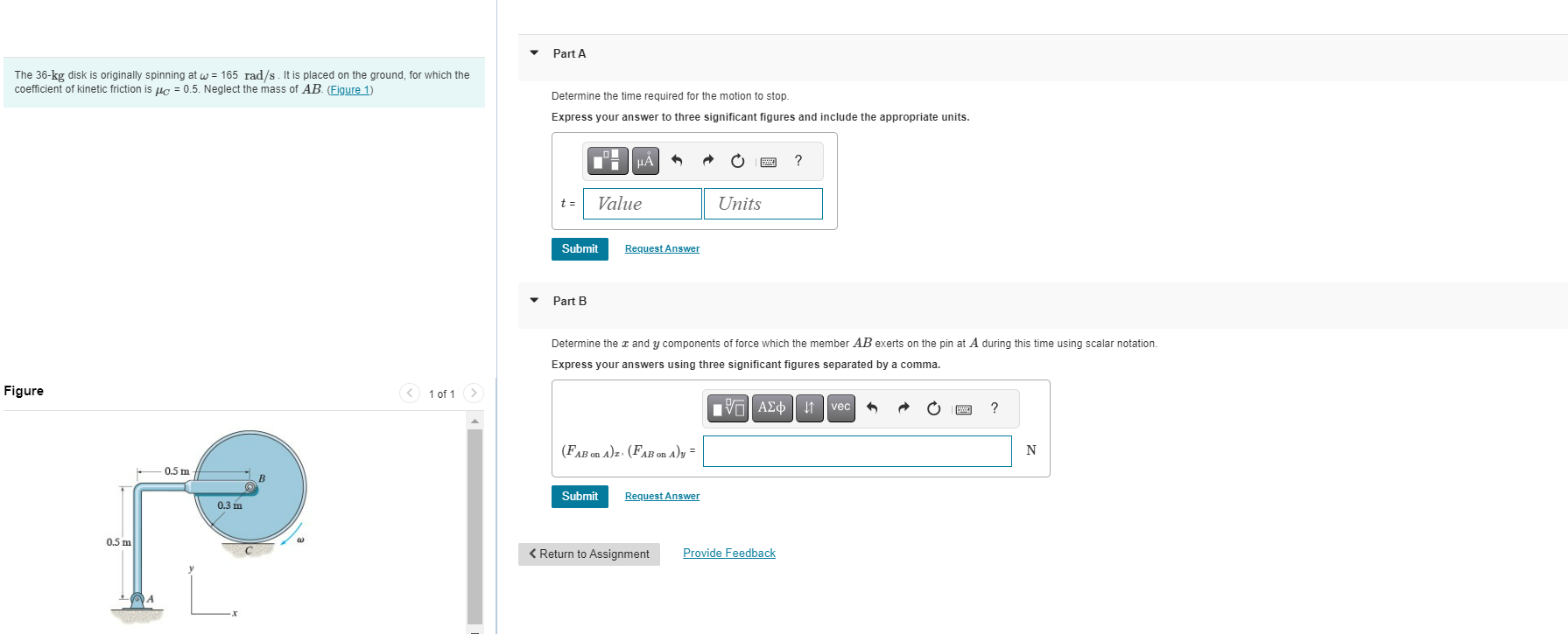 Solved The 36-kg ﻿disk is originally spinning at ω=165rads. | Chegg.com