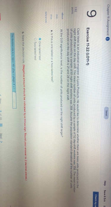 Solved Chapter 11 Assignment 6 Seved Help Save & Exit s | Chegg.com