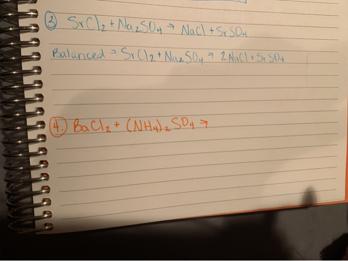 Solved 999999 6 SrCl₂ + Na2SO4 → NaCl + Sr.SO4 Balanced | Chegg.com