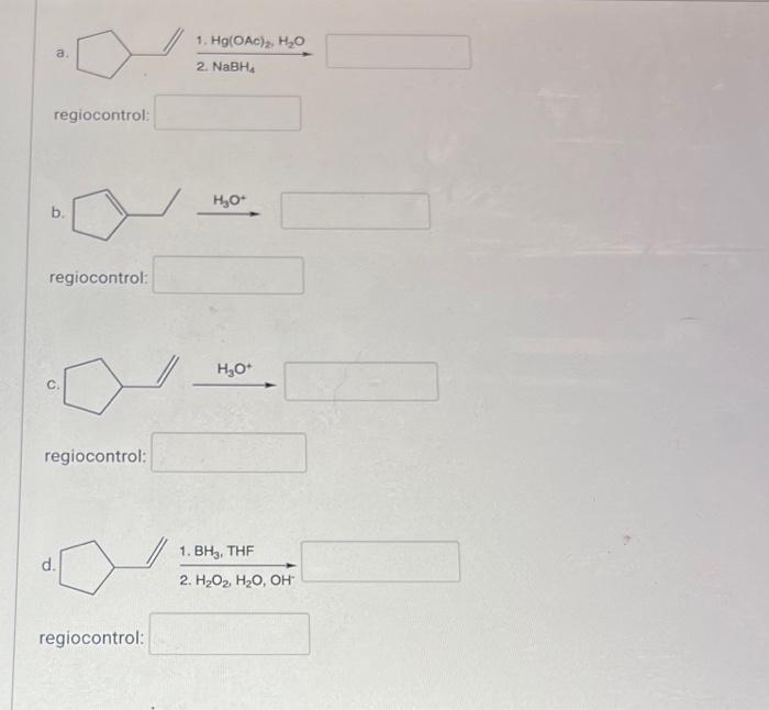 Solved Below you will find five reaction products (lobeled | Chegg.com