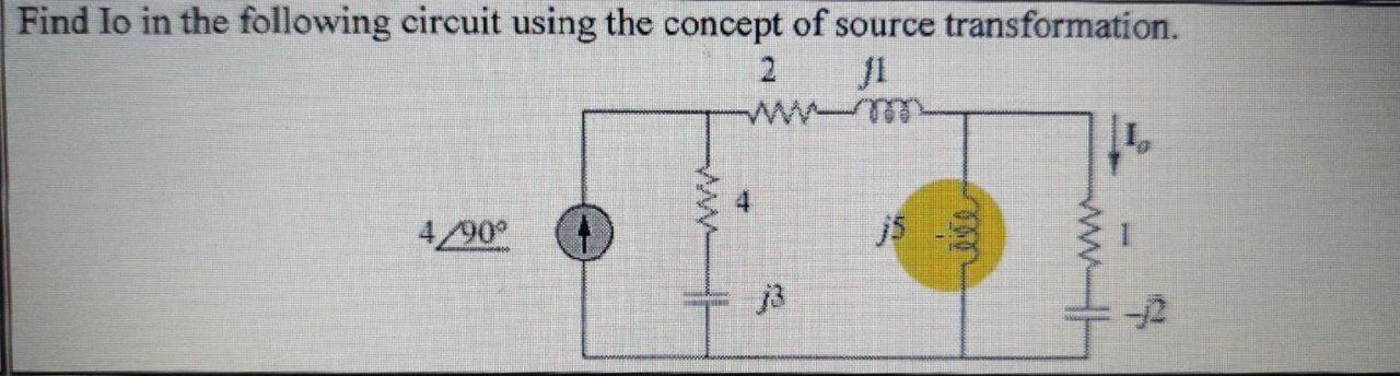 Solved Find Io in the following circuit using the concept of | Chegg.com