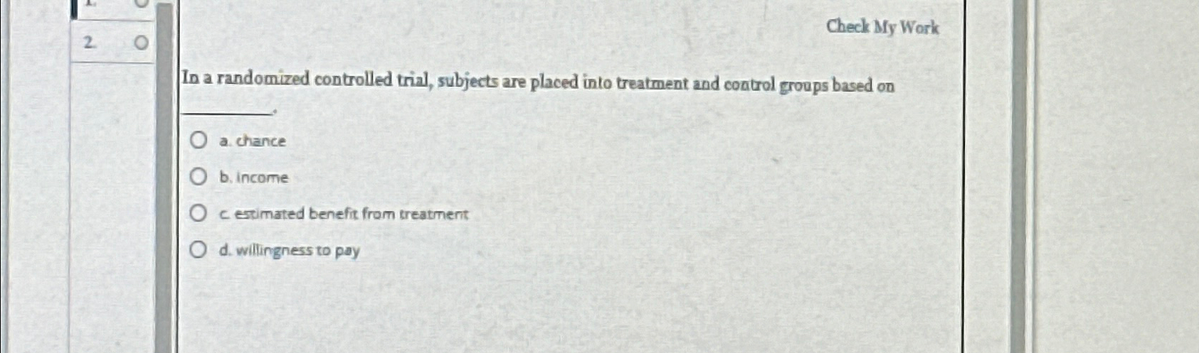 Solved Check My WorkIn a randomized controlled trial, | Chegg.com