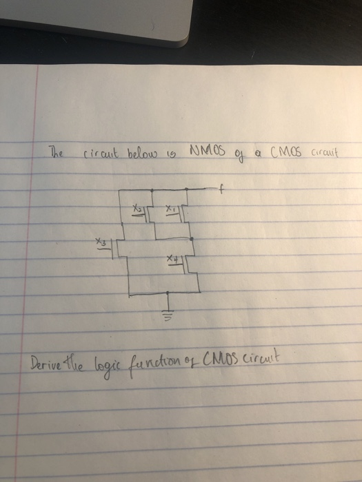 Solved The circuit below is NMOS og g a CMOs circuit f ma * | Chegg.com