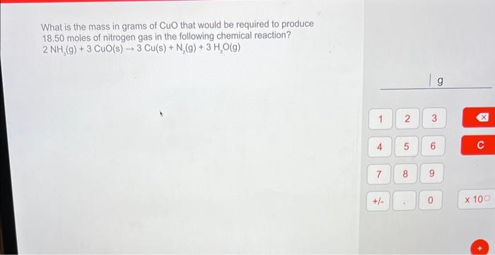 Solved What is the mass in grams of CuO that would be | Chegg.com