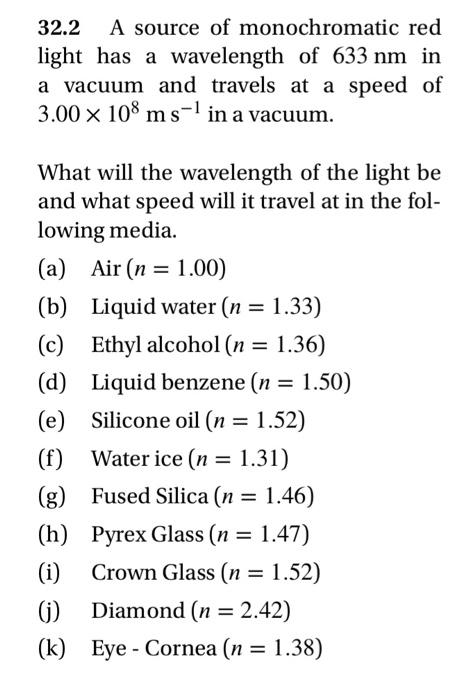 Solved 32.2 A source of monochromatic red light has a | Chegg.com