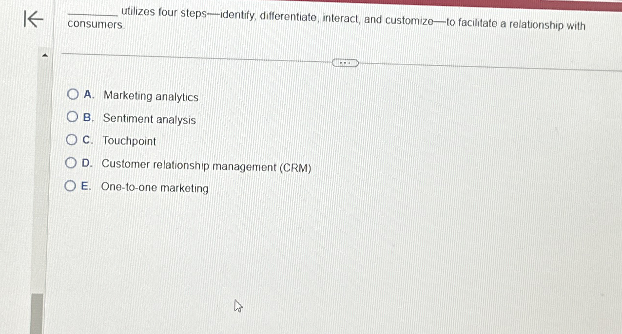 Solved utilizes four steps-identify, differentiate, | Chegg.com