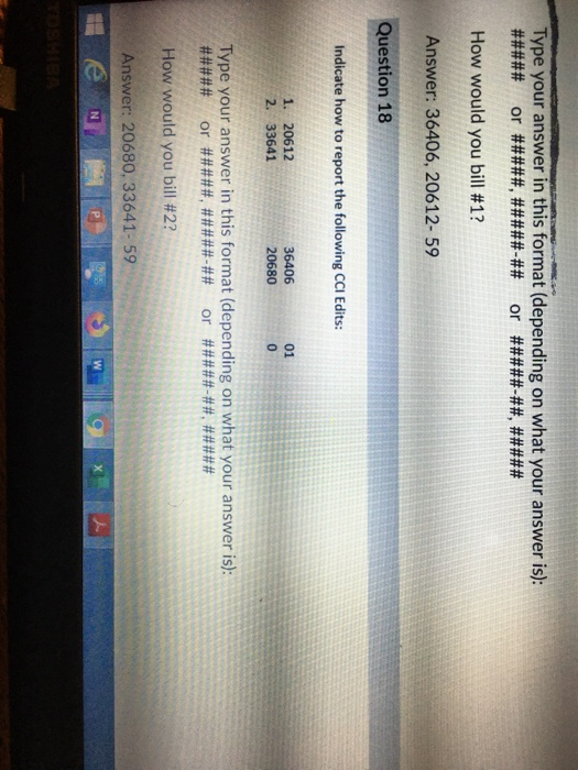 1. Indicate how to report the following CCI Edits: | Chegg.com