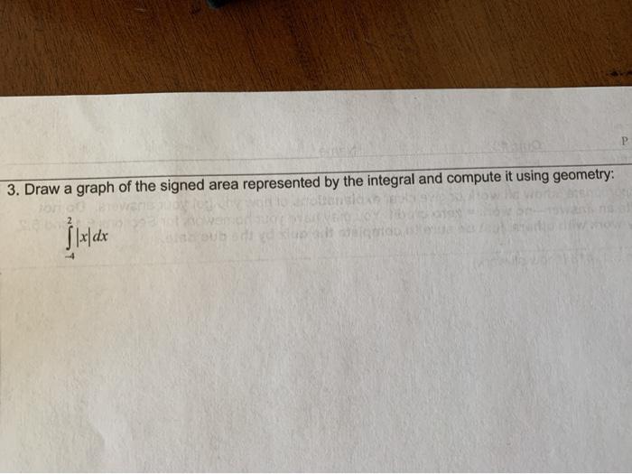 Solved 3. Draw a graph of the signed area represented by the | Chegg.com