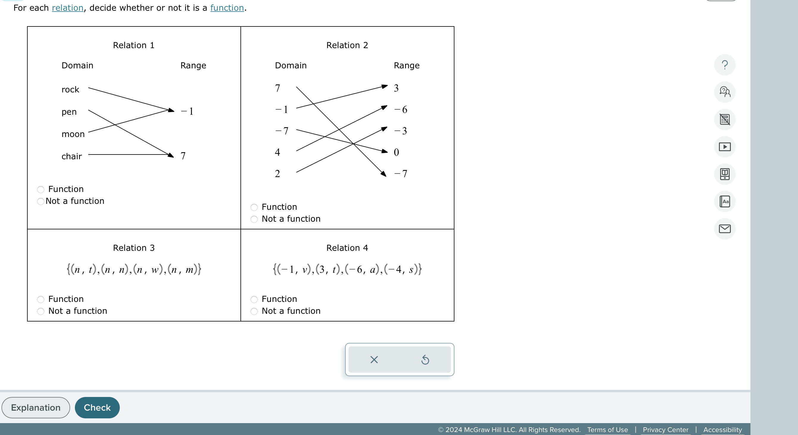 Solved For each relation, decide whether or not it is a | Chegg.com