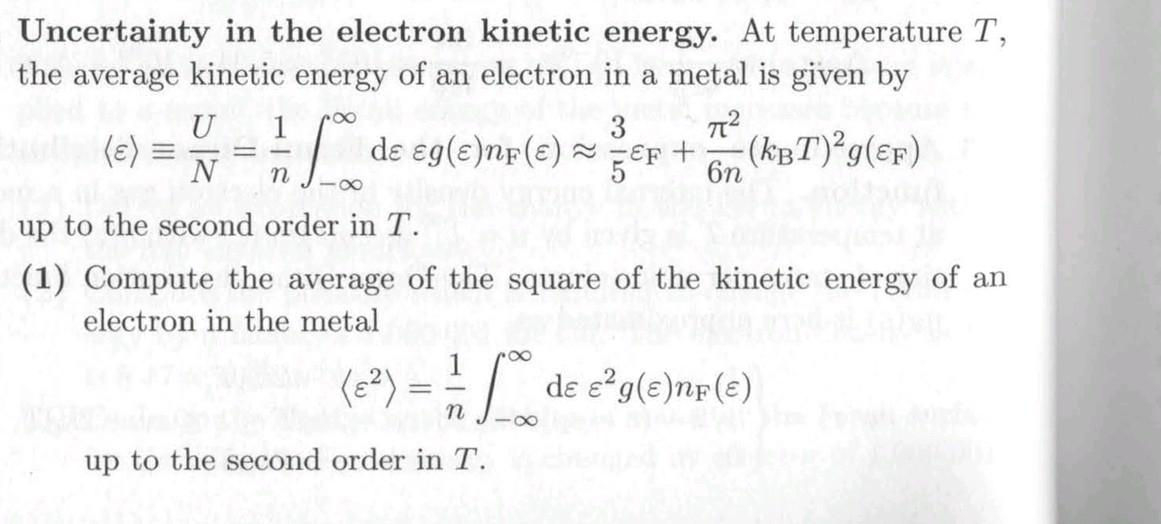 Solved AL п - Uncertainty in the electron kinetic energy. At | Chegg.com