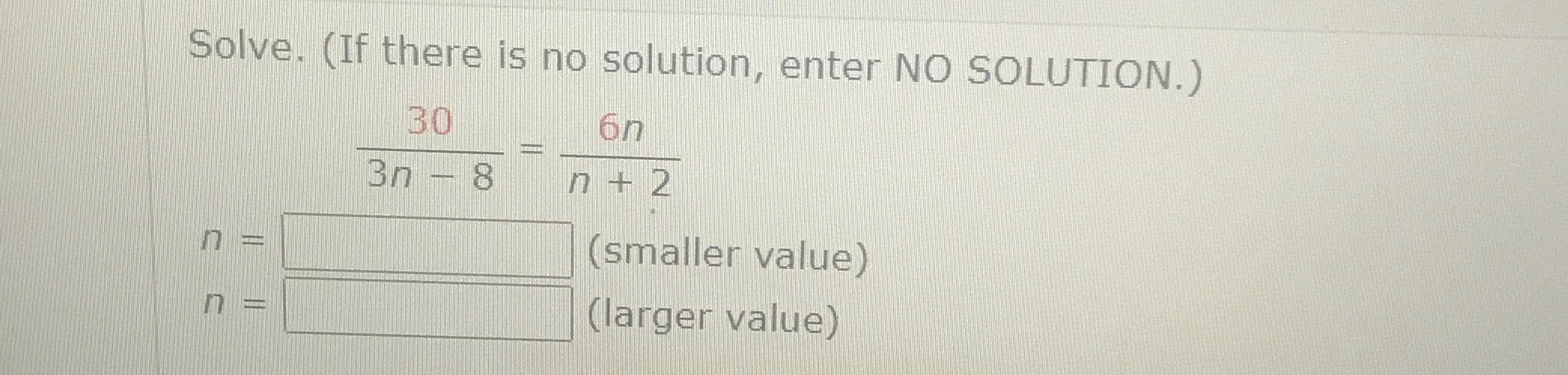 Solved Solve. (If there is no solution, enter NO | Chegg.com