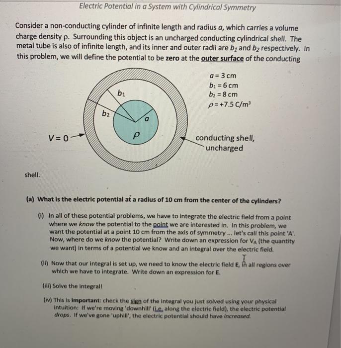 Solved Electric Potential in a System with Cylindrical | Chegg.com