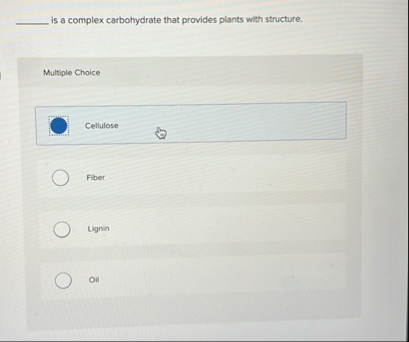 Solved is a complex carbohydrate that provides plants with | Chegg.com