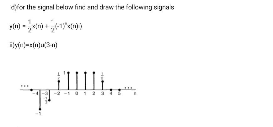 Solved d)for the signal below find and draw the following | Chegg.com