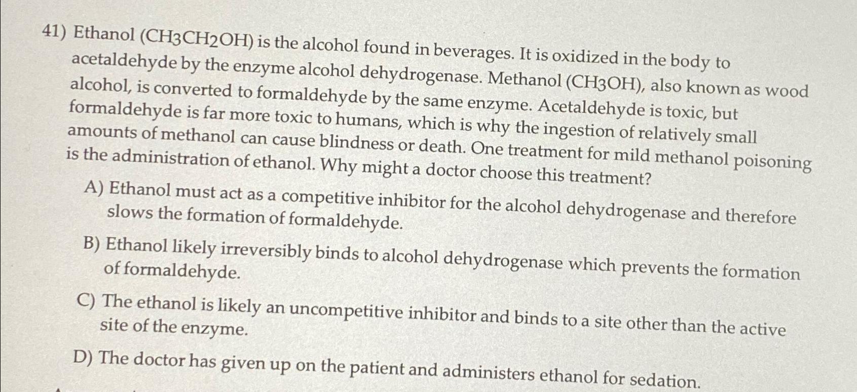 Solved Ethanol (CH3CH2OH) ﻿is the alcohol found in | Chegg.com