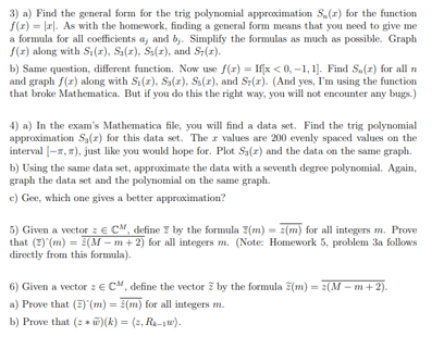 Solved a) ﻿Find the general form for the trig polynomial | Chegg.com