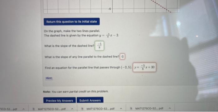 Solved On the graph, make the two lines parallel. The dashed | Chegg.com