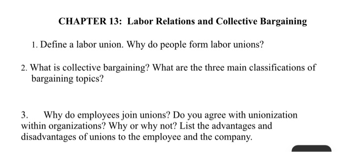 Solved CHAPTER 13: Labor Relations and Collective Bargaining | Chegg.com