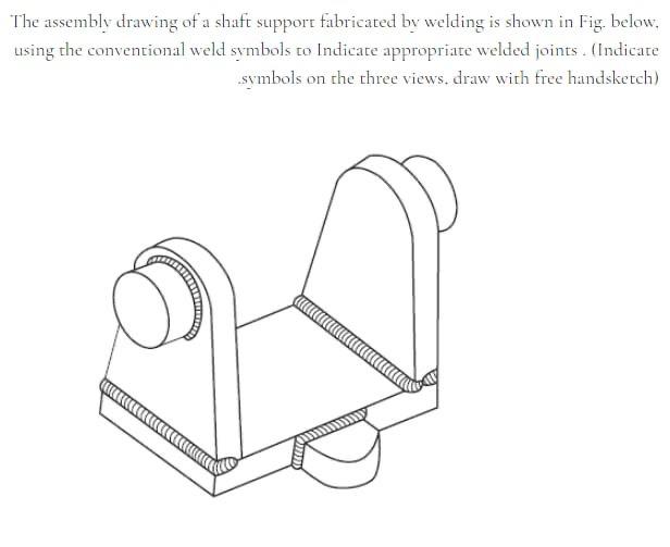 Solved The assembly drawing of a shaft support fabricated by | Chegg.com