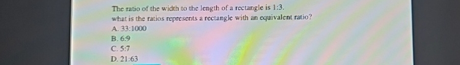 Solved The ratio of the width to the length of a rectangle | Chegg.com
