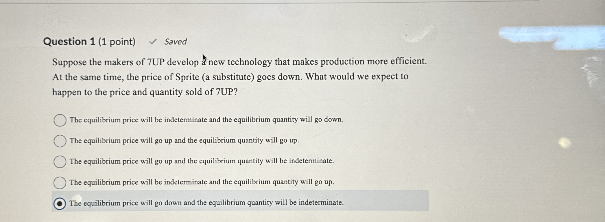 Solved Question 1 (1 ﻿point) ﻿SavedSuppose the makers of | Chegg.com