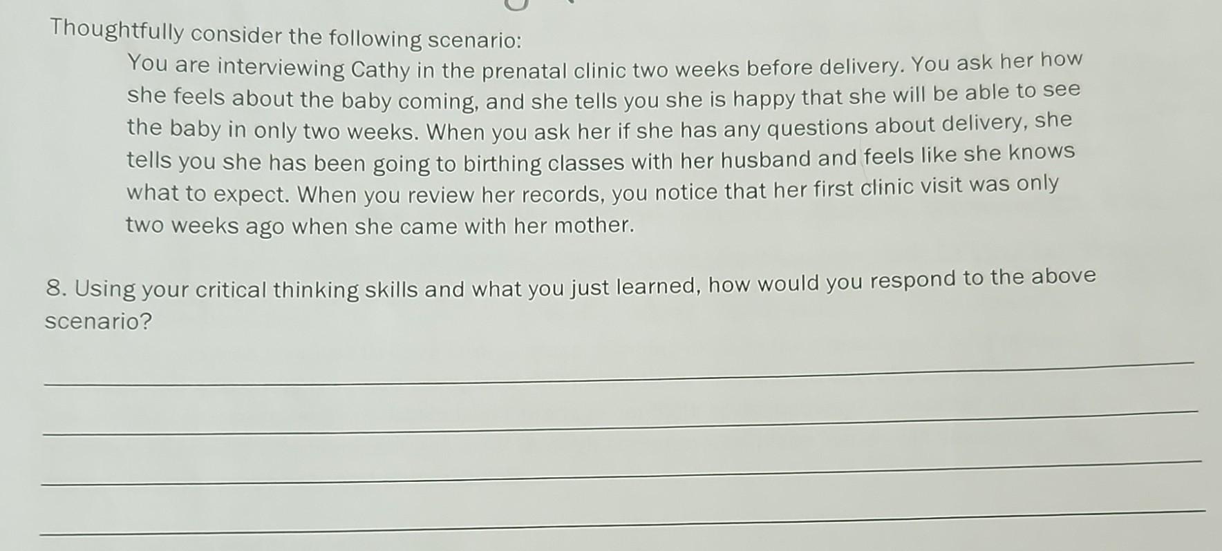 Solved Thoughtfully consider the following scenario: You are | Chegg.com