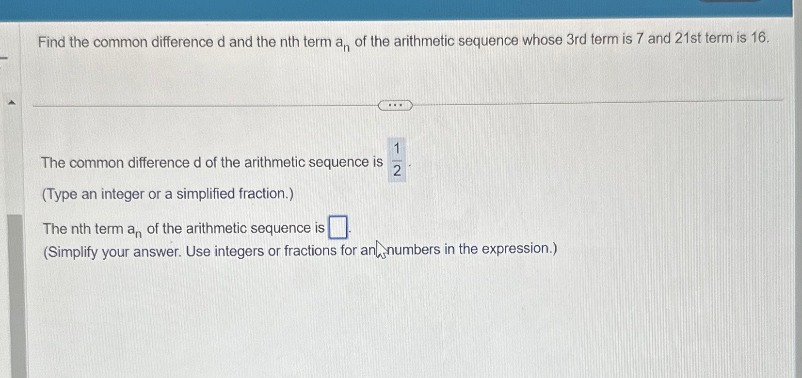 Solved Find the common difference d ﻿and the nth term an ﻿of | Chegg.com