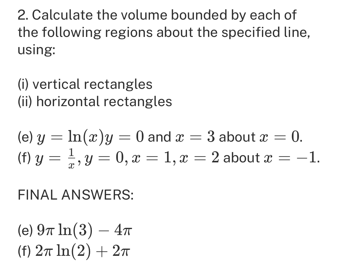 Solved Calculate the volume bounded by each of the following | Chegg.com