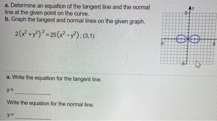 Solved a. Determine an equation of the tangent line and the | Chegg.com
