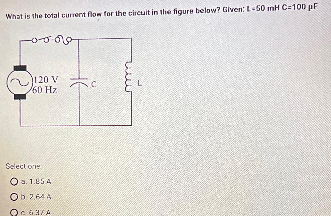 Solved What is the total current flow for the circuit in the | Chegg.com
