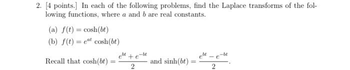 Solved 2. [4 points.] In each of the following problems, | Chegg.com