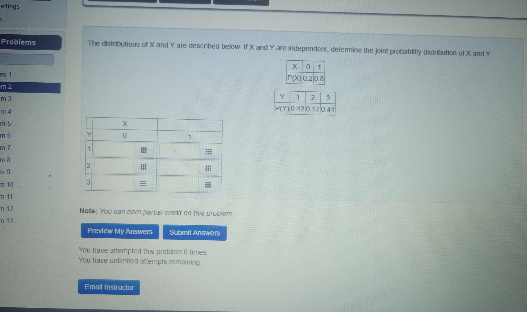 Solved The distributions of X and Y are described below. If | Chegg.com