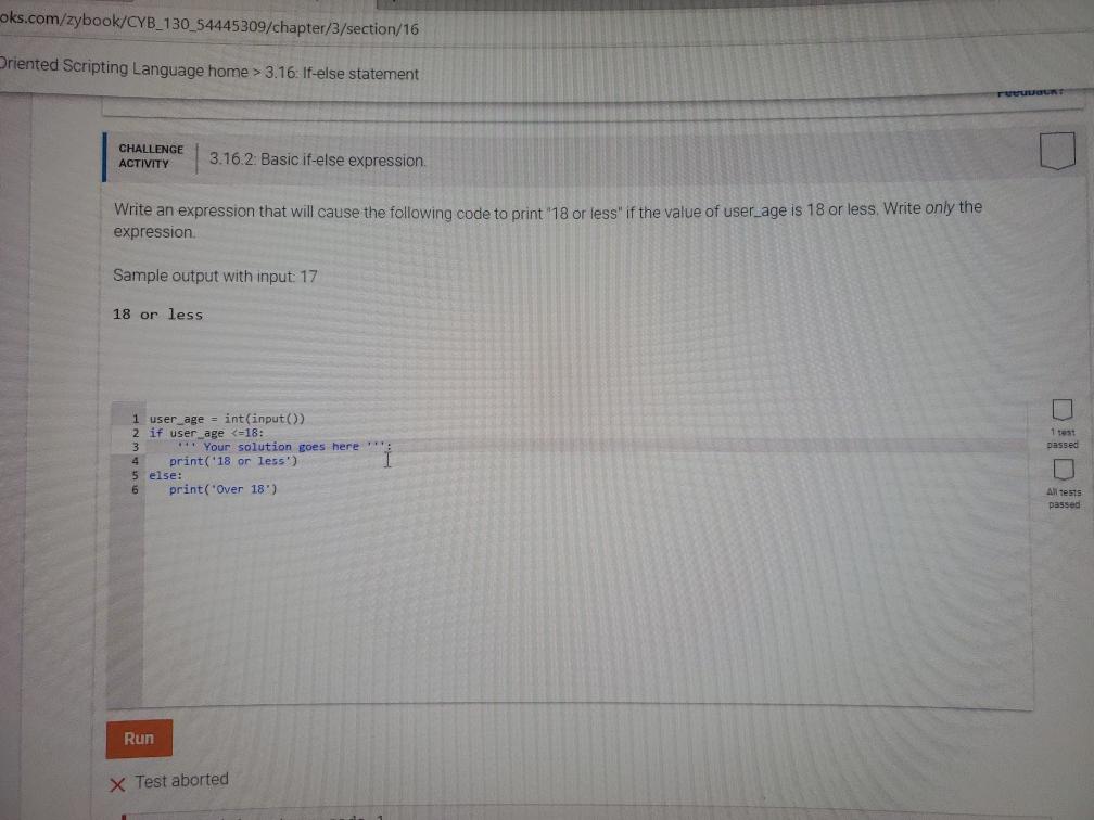 Solved oks.com/zybook/CYB_130_54445309/chapter/3/section/16 | Chegg.com